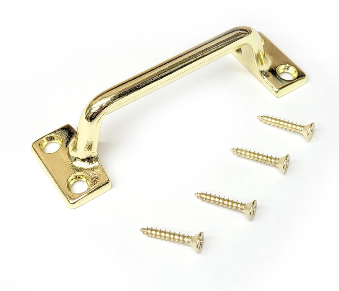 3" Barn Door Pulls Brass Vintage Utility Cabinet Handles, Screw in Dra ...